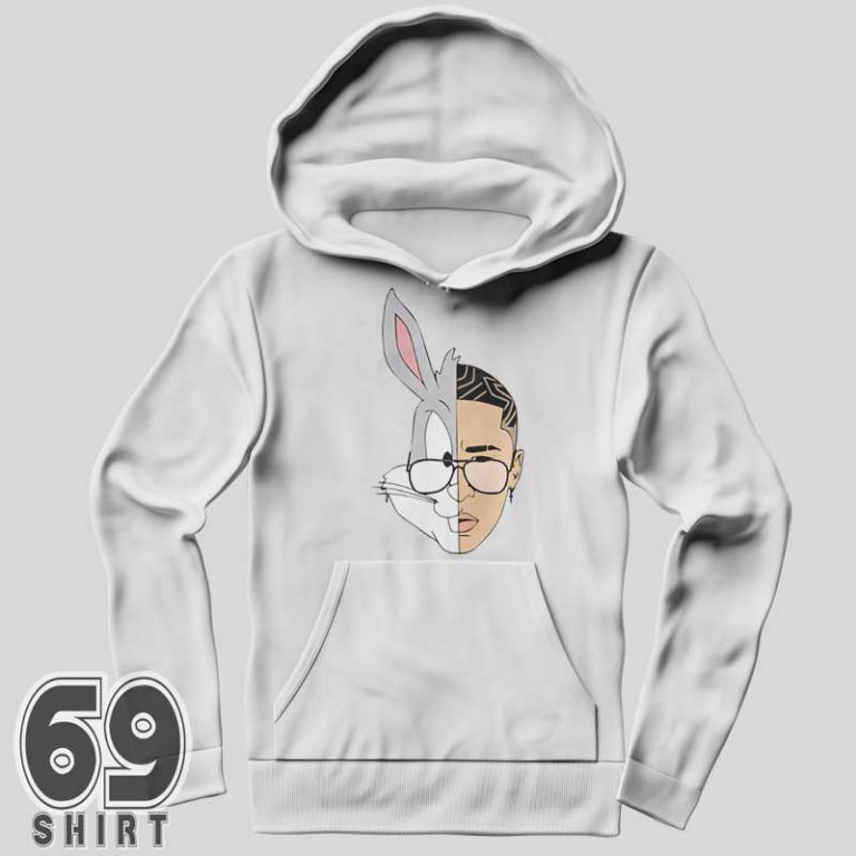 Bad Bunny Merch Face Rabbit Graphic Hoodie - Sixnineshirt